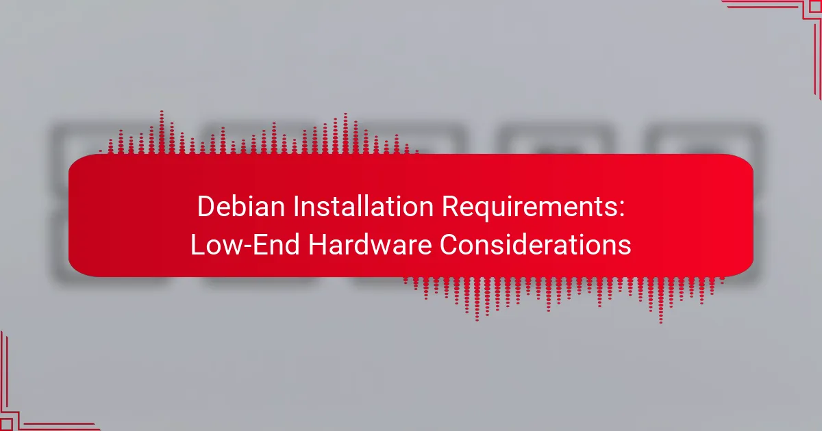 Debian Installation on Low-End Hardware: Requirements & Tips